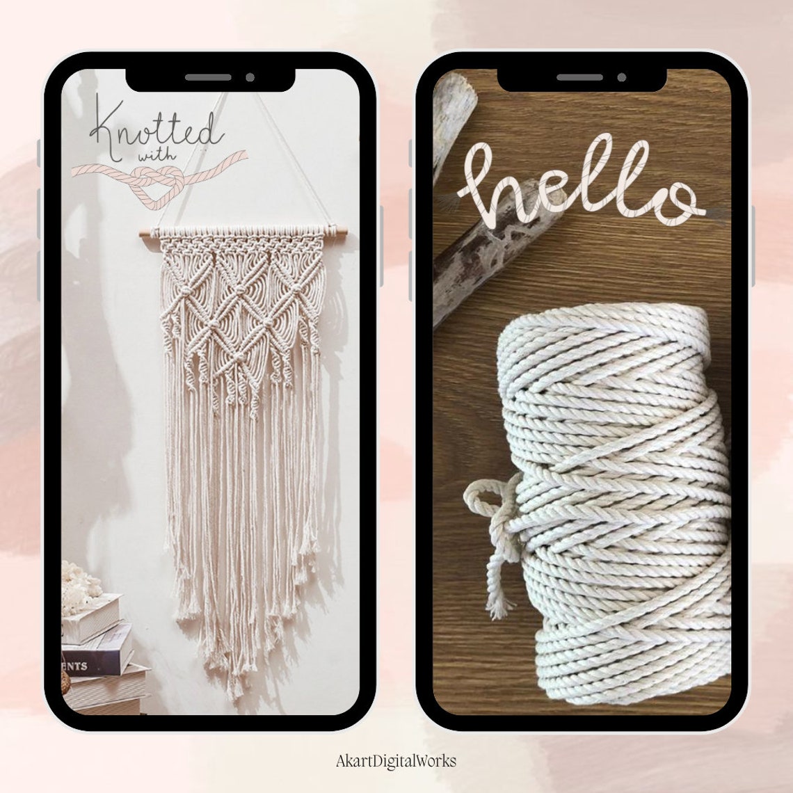 Macrame Clipart, Boho Clipart, Rainbow Macrame Clipart, Modern Clipart ...