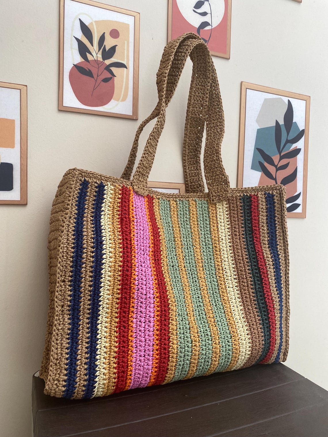 Raffia Tote Bag, Raffia Shoulder Bag, Summer 2025,beach Bag,crochet ...