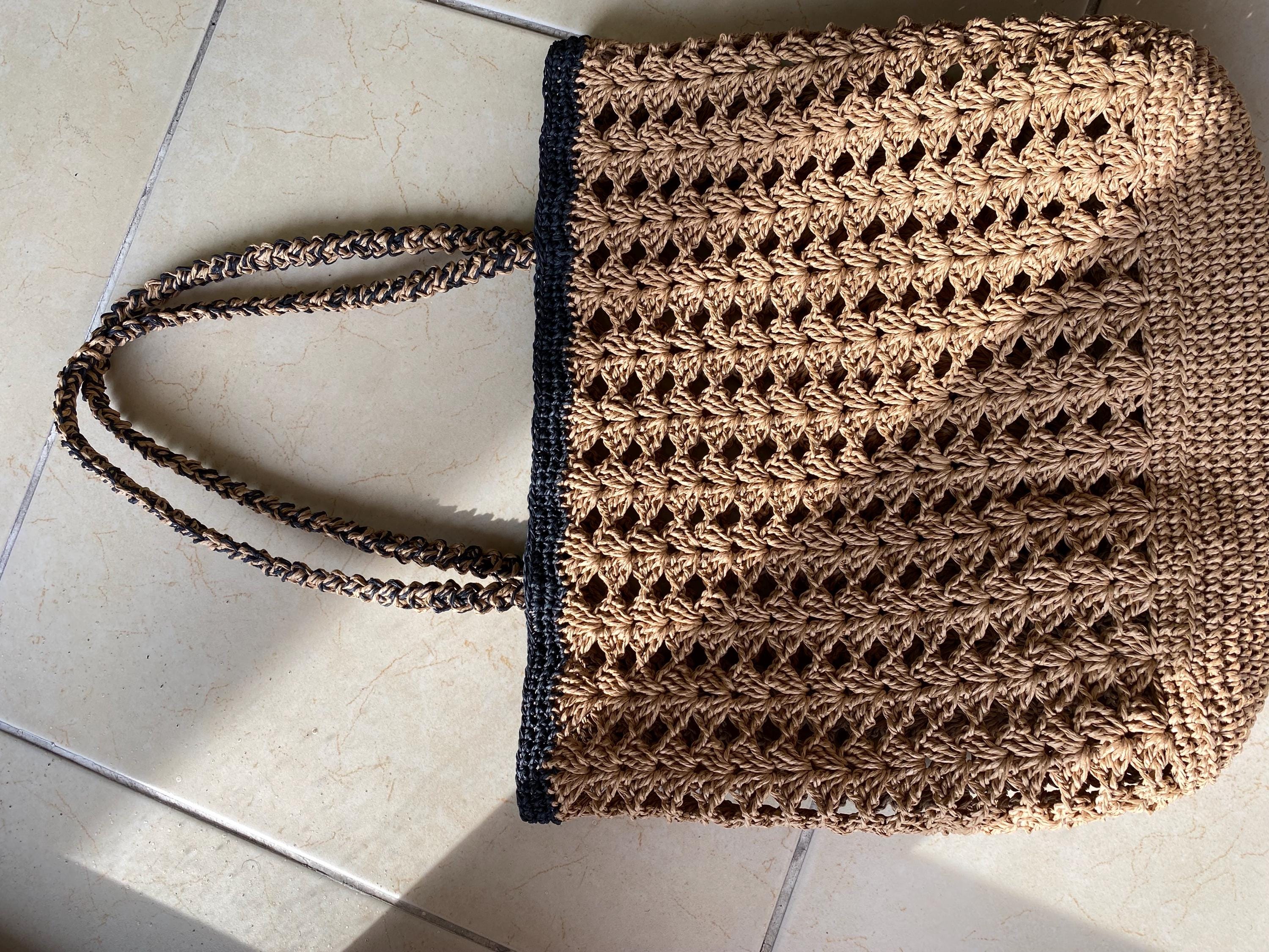 Raffia Bag, Crochet Raffia Bag, Straw Bag, Beach Bag, Summer Bag ...