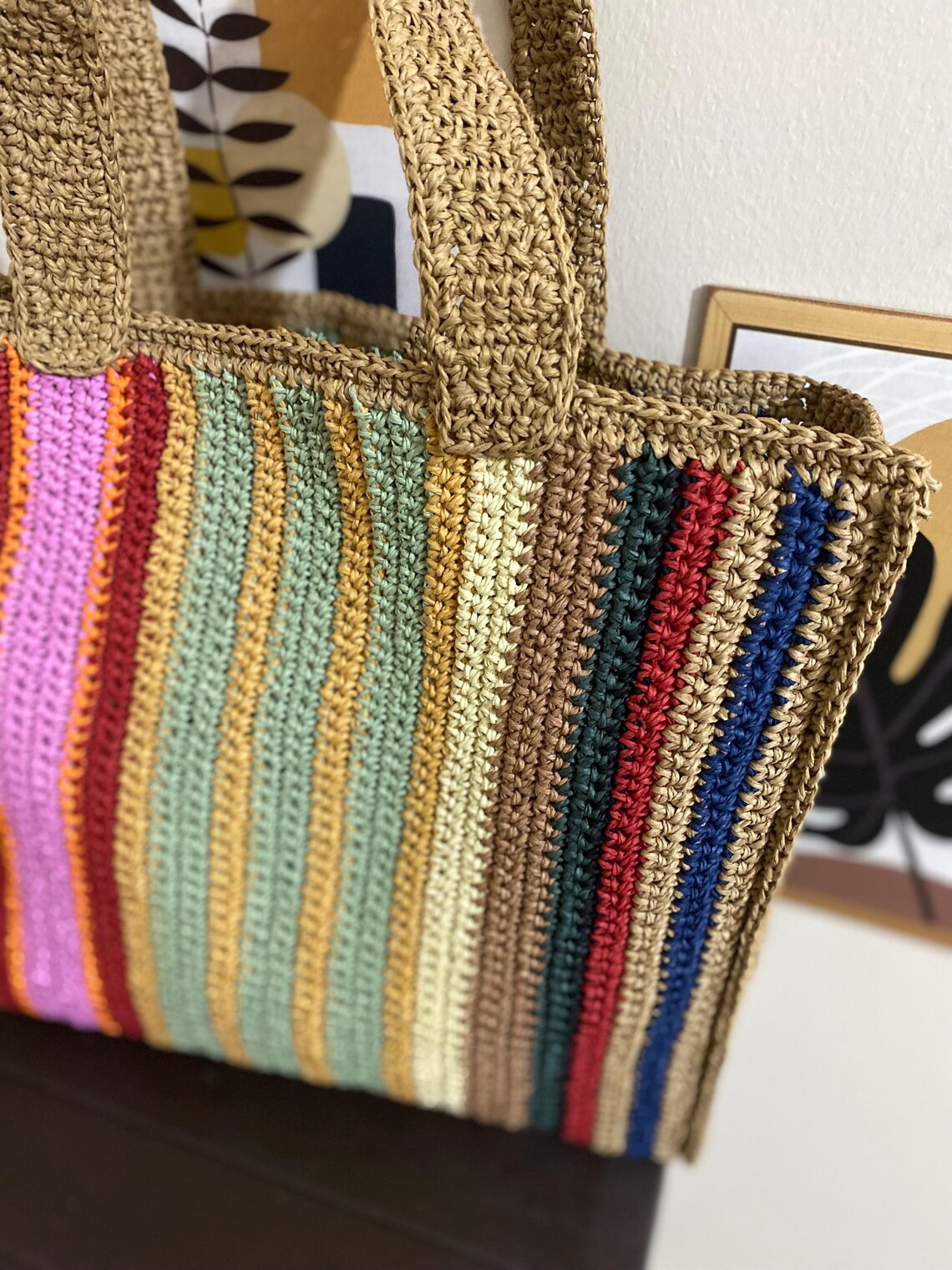 Raffia Tote Bag, Raffia Shoulder Bag, Summer 2025,beach Bag,crochet ...