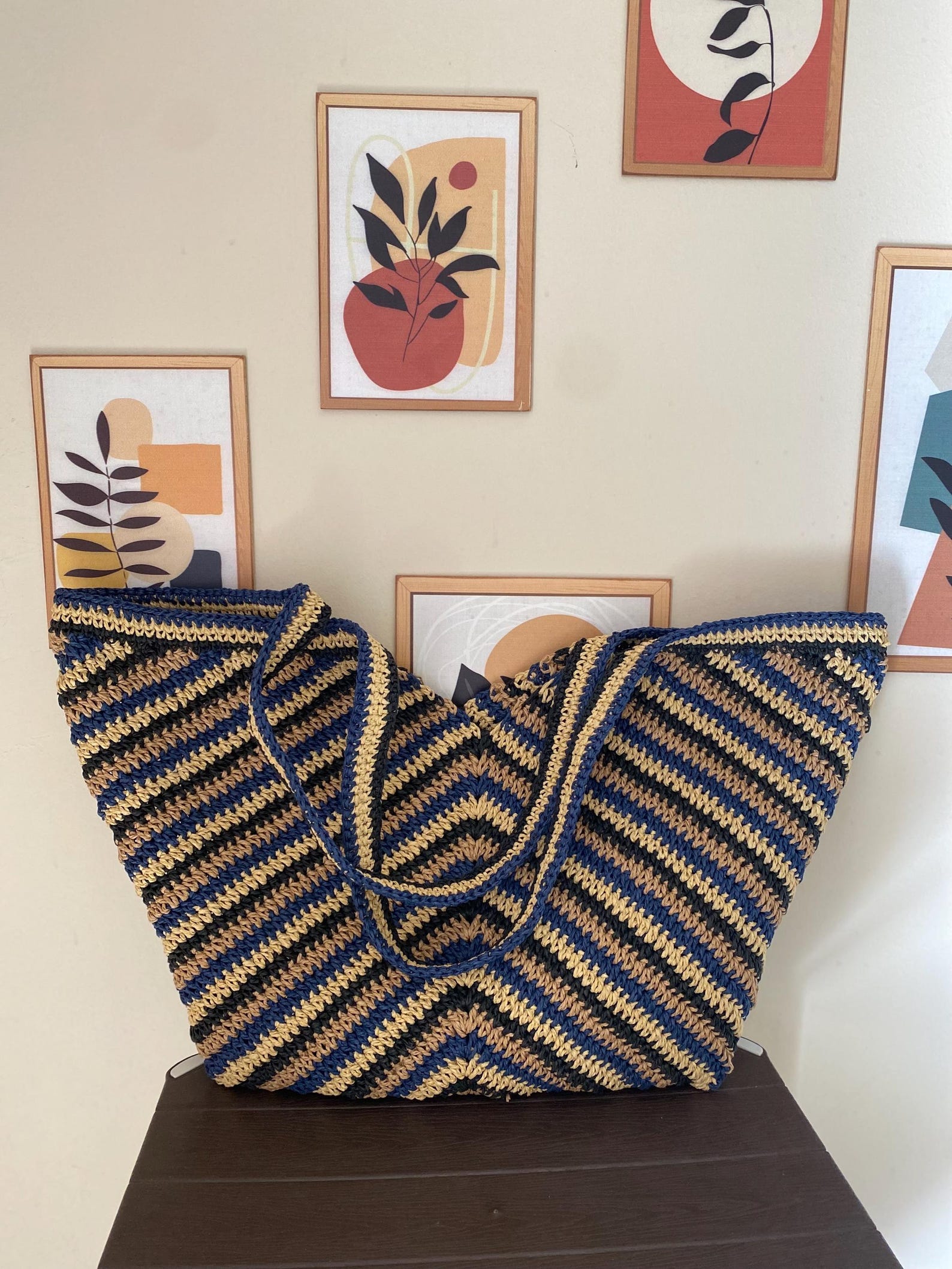 Raffia Bag, Raffia Tote Bag, Beach Bag, Summer Bag, Puzzle Bag, Gift ...