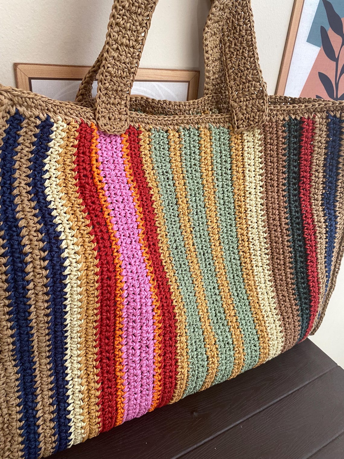 Raffia Tote Bag, Raffia Shoulder Bag, Summer 2025,beach Bag,crochet ...