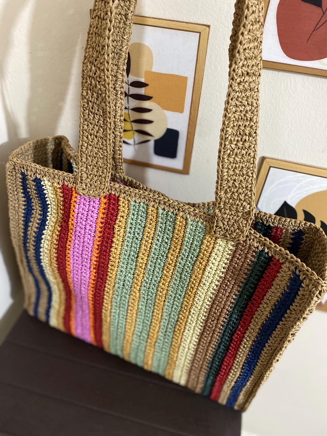 Raffia Tote Bag, Raffia Shoulder Bag, Summer 2025,beach Bag,crochet ...
