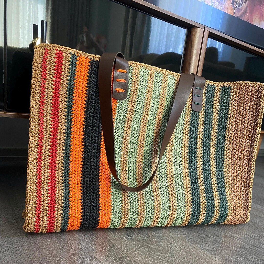 Raffia Tote Bag, Oversize Raffia Bag, Straw Bag, Shoulder Bag, Raffia ...