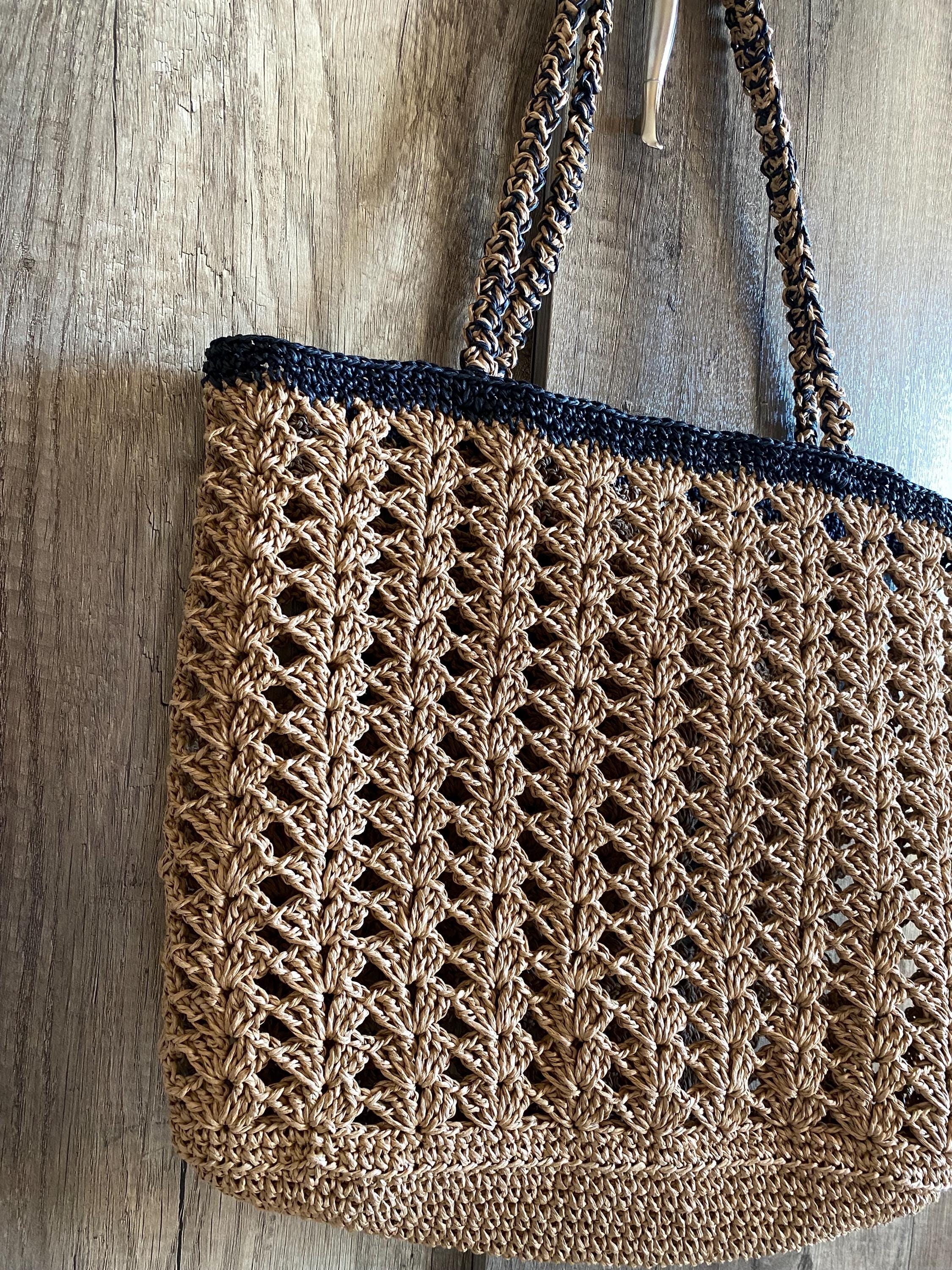 Raffia Bag, Crochet Raffia Bag, Straw Bag, Beach Bag, Summer Bag ...