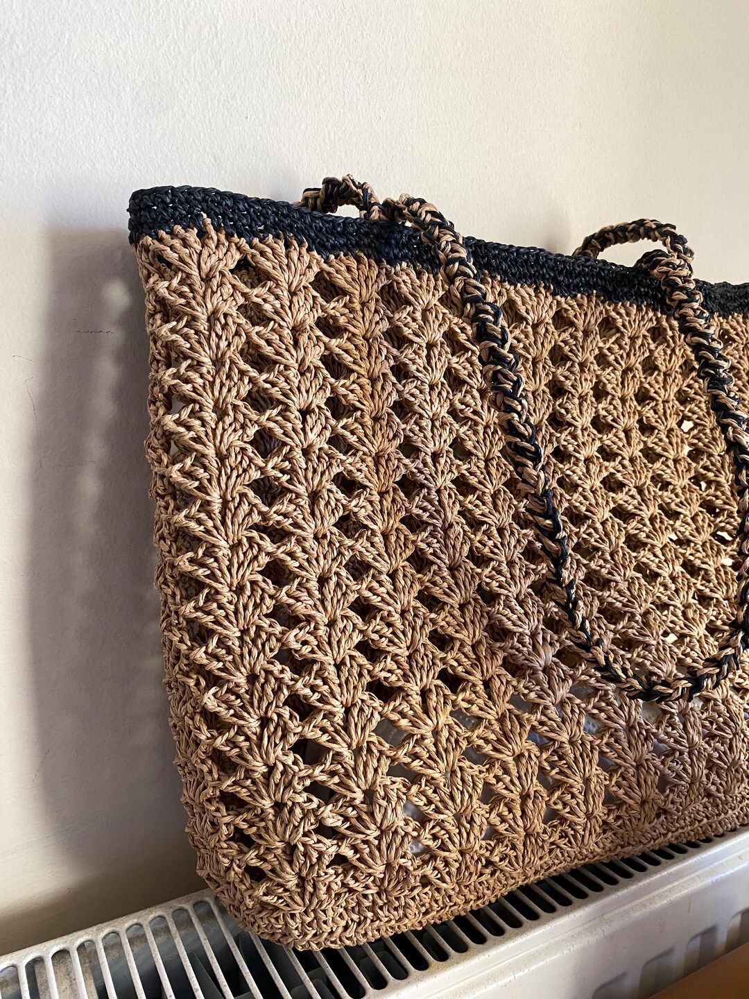 Raffia Bag, Crochet Raffia Bag, Straw Bag, Beach Bag, Summer Bag ...