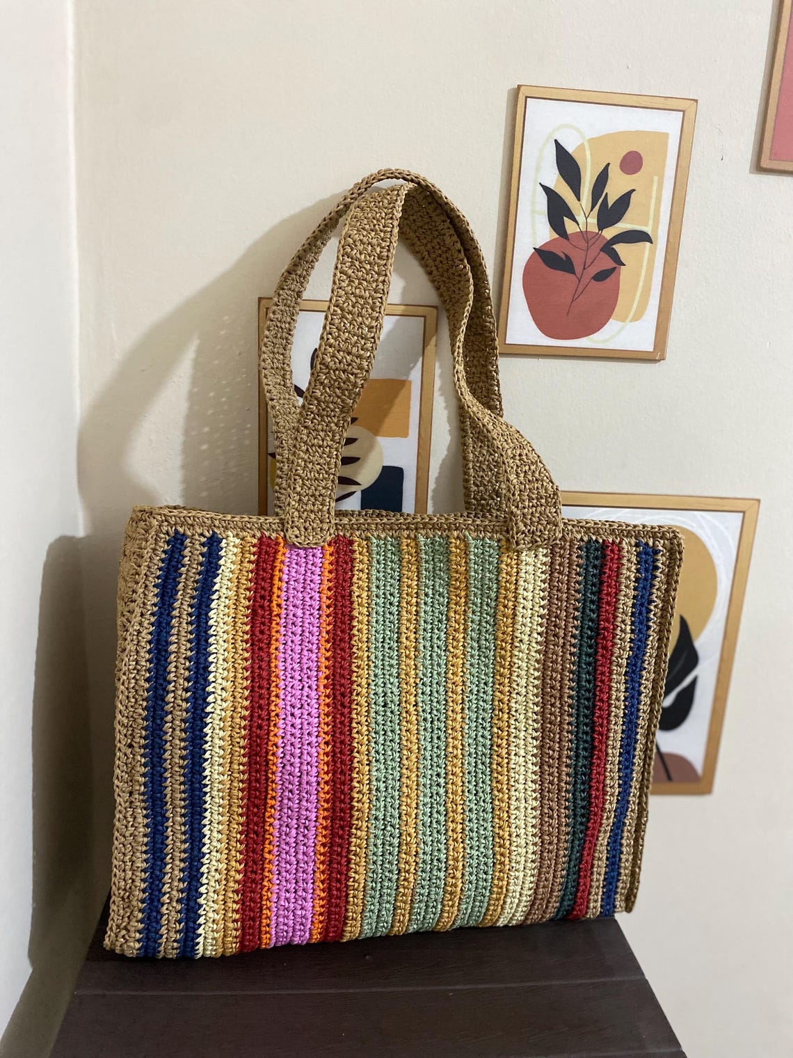 Raffia Tote Bag, Raffia Shoulder Bag, Summer 2025,beach Bag,crochet ...