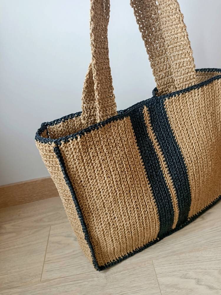 Raffia Tote Bag, Oversize Raffia Bag, Straw Bag, Shoulder Bag, Raffia ...