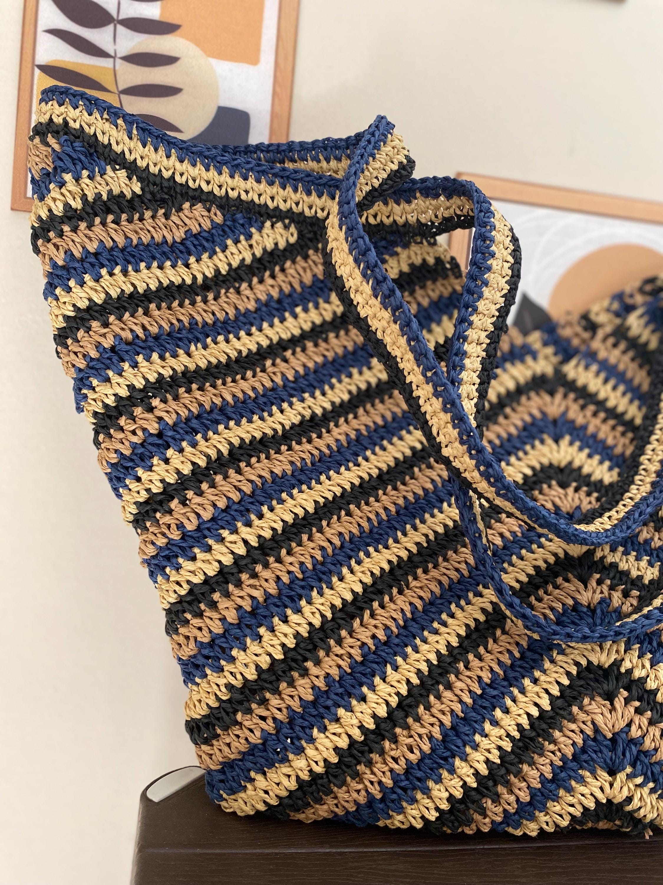 Raffia Bag, Raffia Tote Bag, Beach Bag, Summer Bag, Puzzle Bag, Gift ...