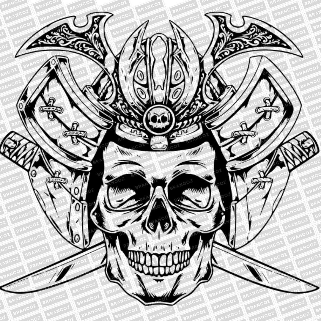 Skull Samurai Vector Samurai Instant Download PDF Standard - Etsy