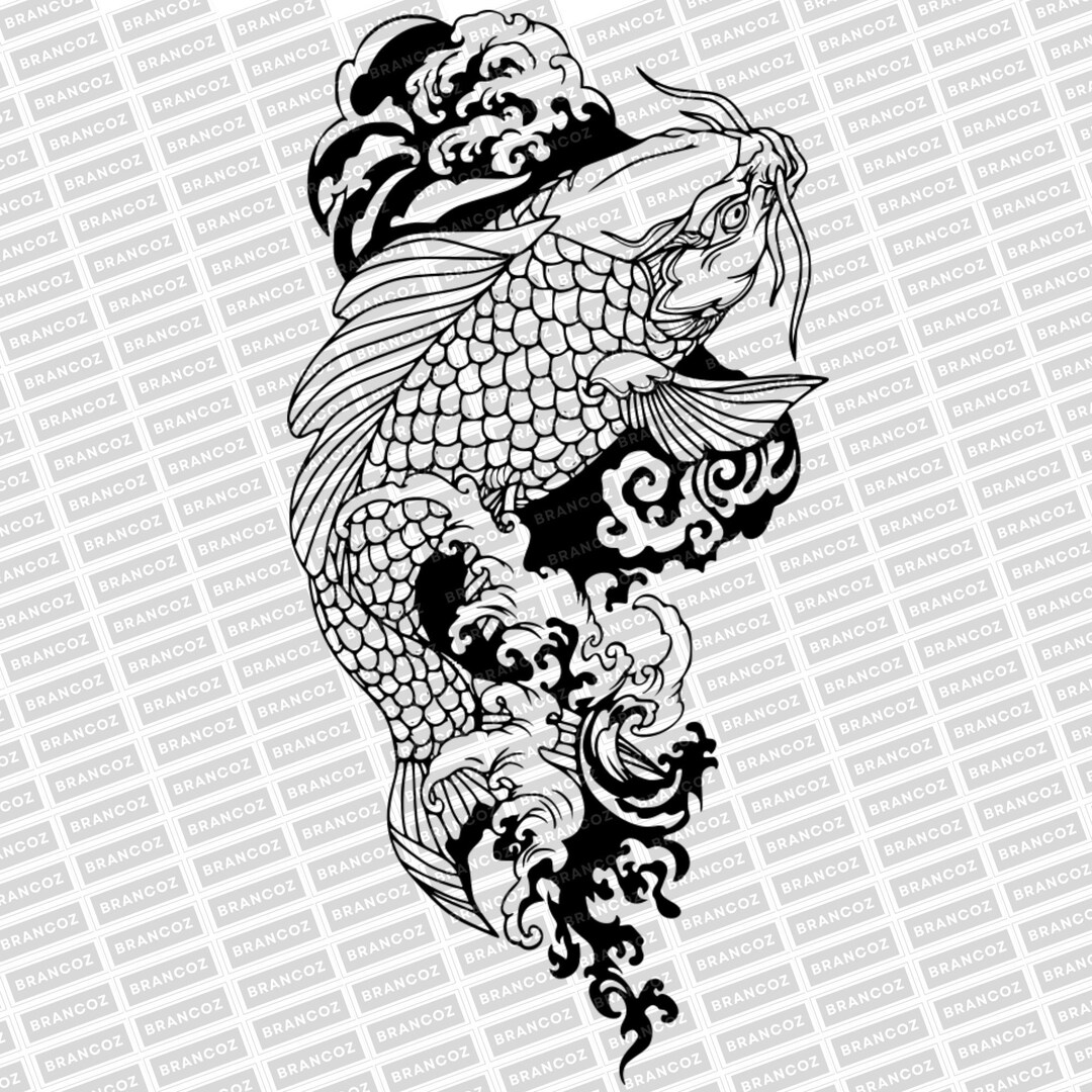 Koi Art Vector, Koi Instant Download PDF Standard, PNG, SVG, Digital ...