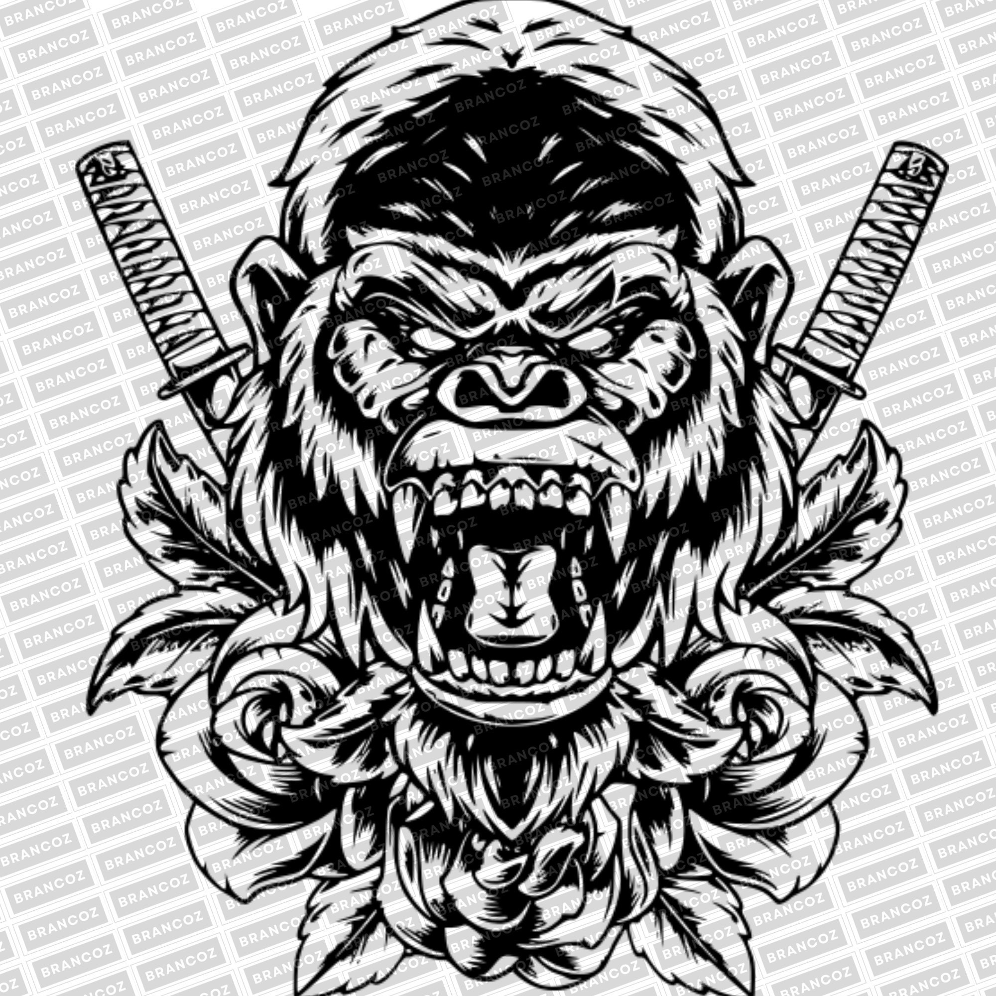 Kong Samurai Vector, Samurai Instant Download PDF Standard, PNG, SVG ...