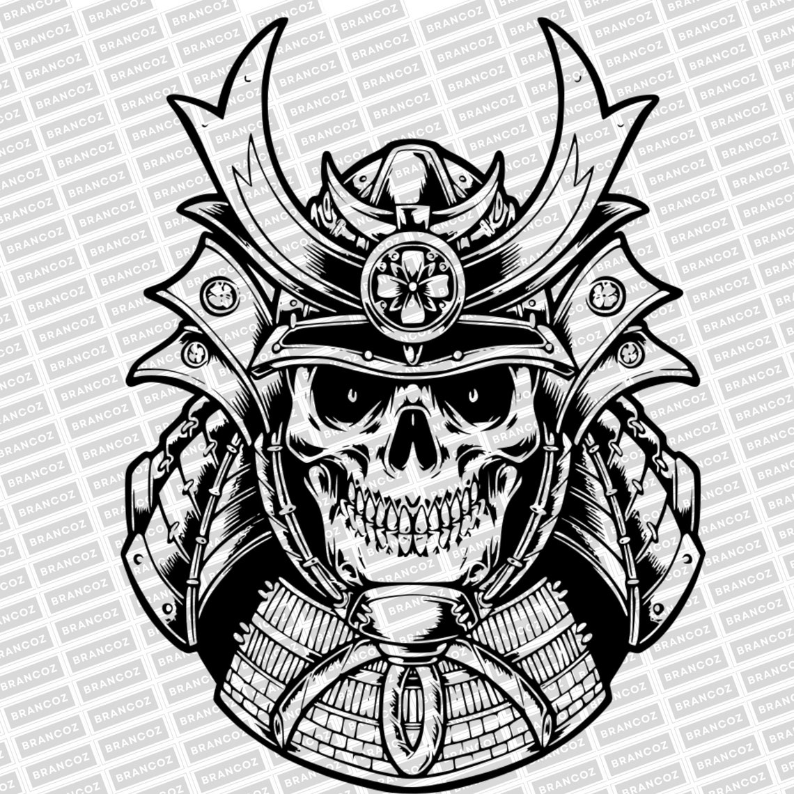 Skull Samurai Vector, Samurai Instant Download PDF Standard, PNG, SVG ...
