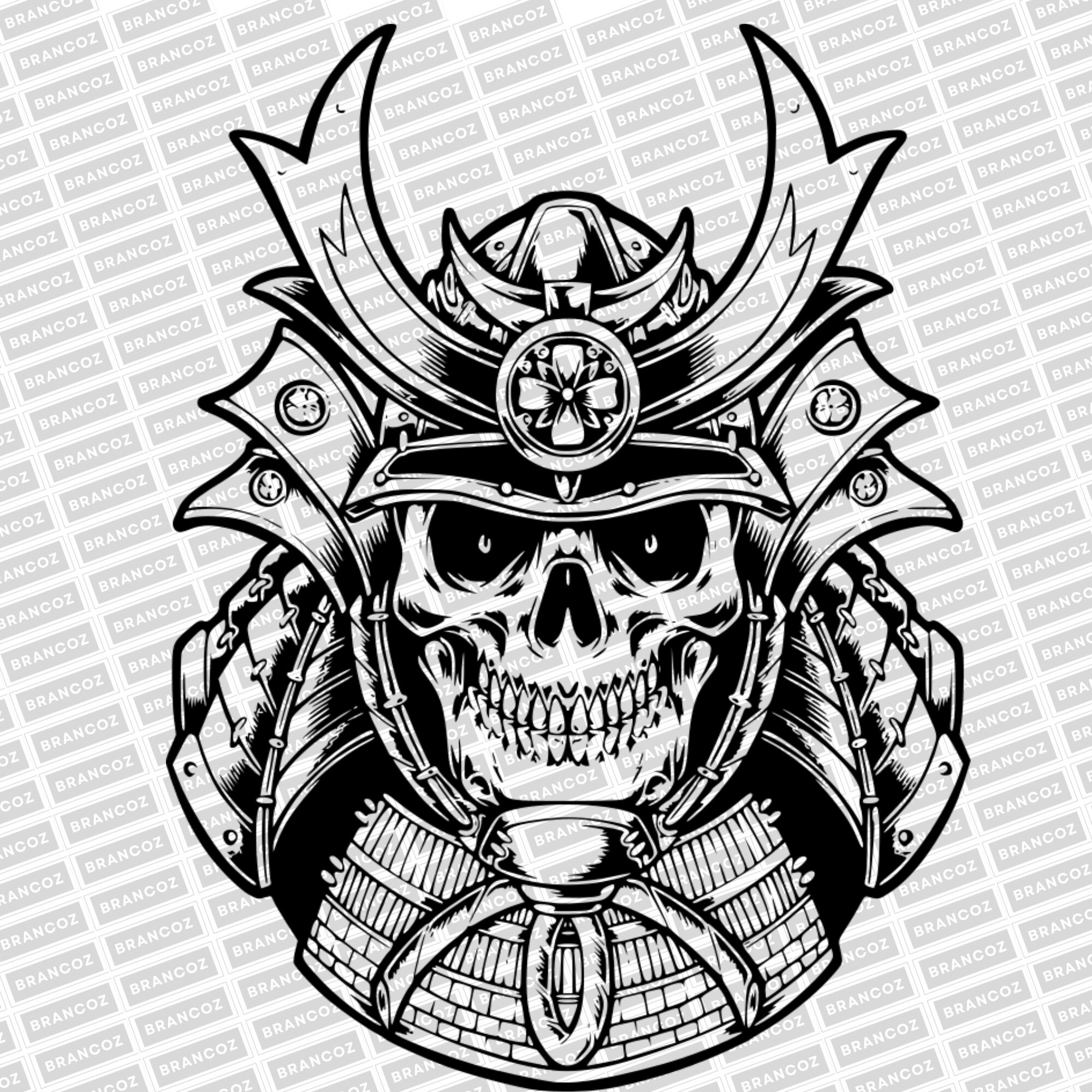 Skull Samurai Vector, Samurai Instant Download PDF Standard, PNG, SVG ...