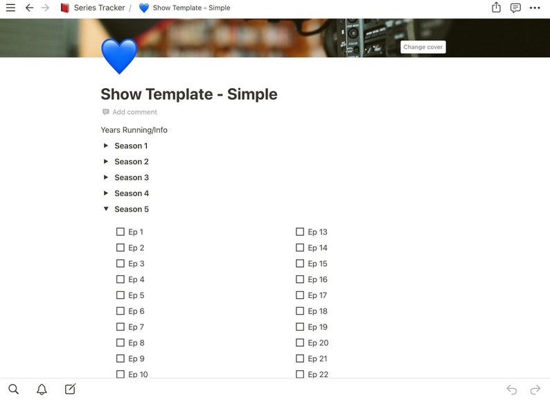 Notion Template Series Tracker - Etsy
