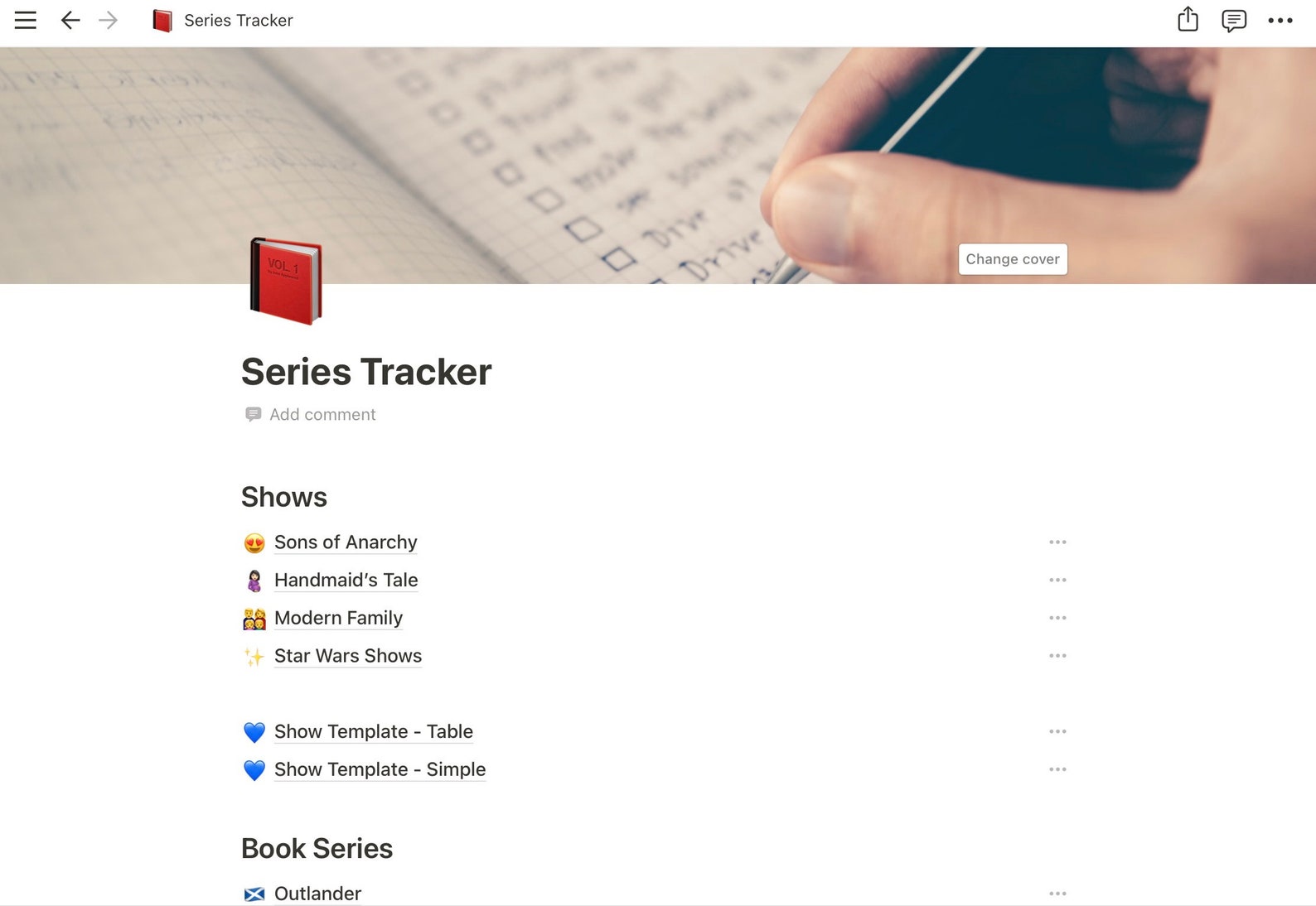 Notion Template Series Tracker - Etsy