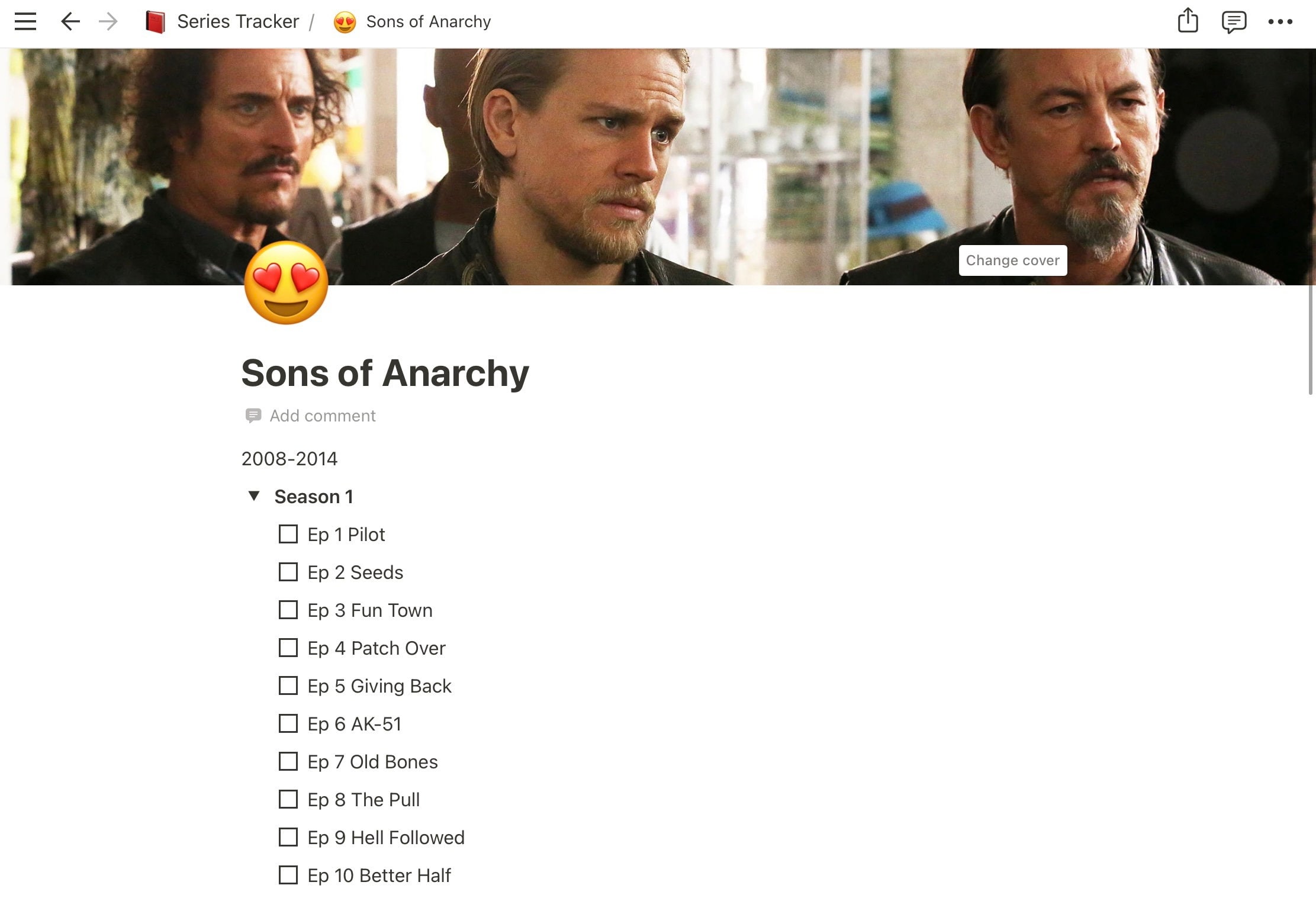 Notion Template Series Tracker - Etsy
