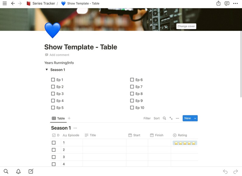 Notion Template Series Tracker - Etsy