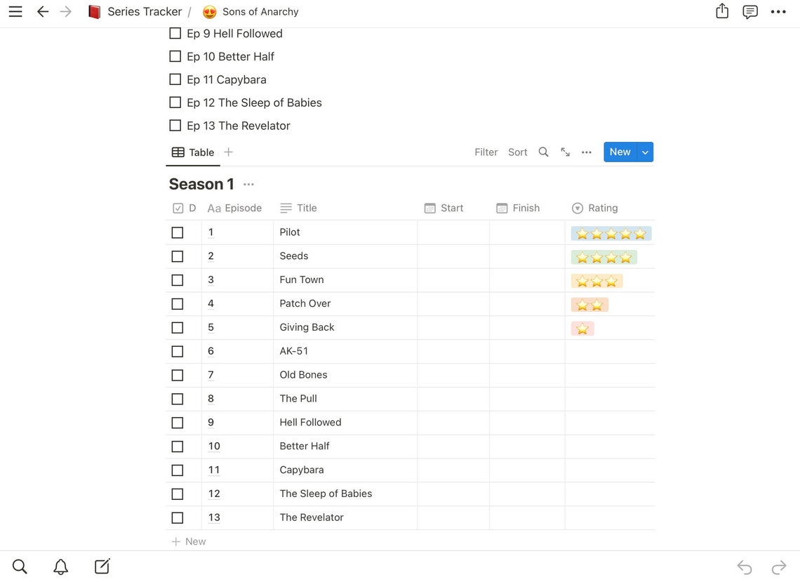 Notion Template Series Tracker - Etsy