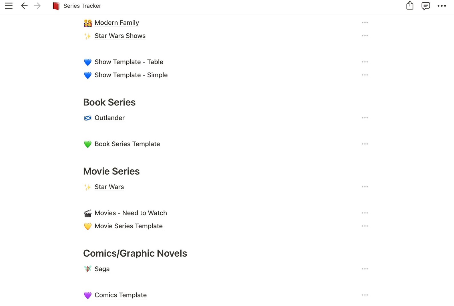 Notion Template Series Tracker - Etsy