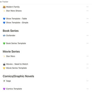 Notion Template - Series Tracker - Etsy