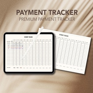 Digital Payment Tracker, Payment Plan, Annual, Monthly, Debt, Payment ...