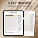Digital Sleep Tracker, Sleep Chart, Sleep Journal, Sleep Log, Daily and ...