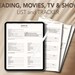 Digital Reading, Movies, Tv and Shows Tracker, Reading List, Reading ...