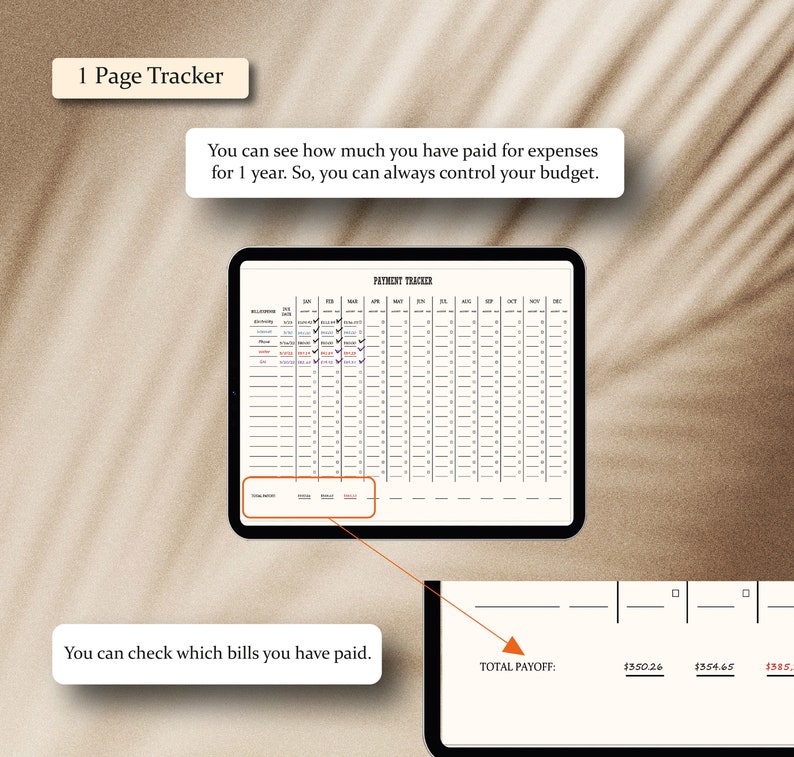 Digital Payment Tracker, Payment Plan, Annual, Monthly, Debt, Payment ...