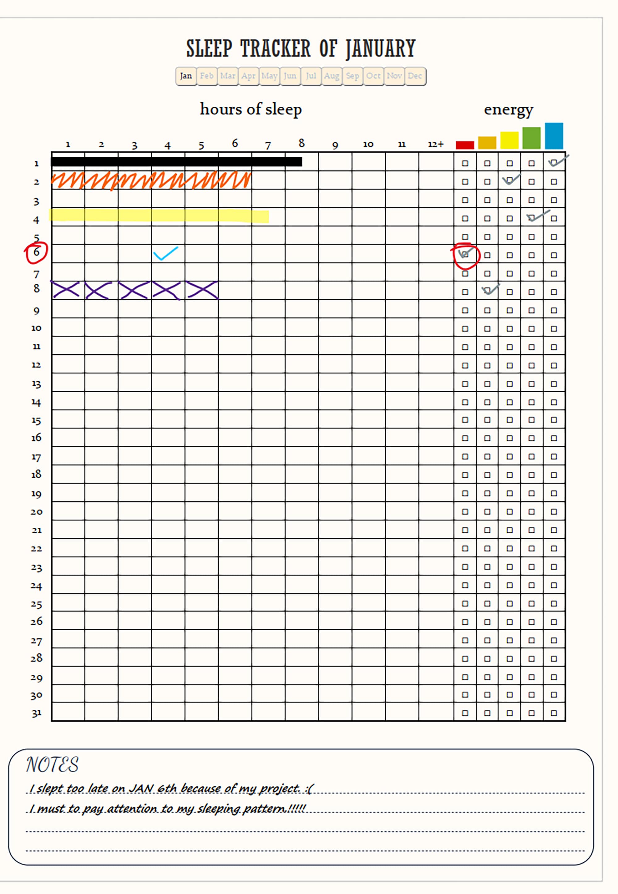 Digital Sleep Tracker, Sleep Chart, Sleep Journal, Sleep Log, Daily and ...