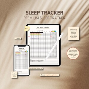 Digital Sleep Tracker, Sleep Chart, Sleep Journal, Sleep Log, Daily and ...