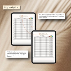 Digital Sleep Tracker, Sleep Chart, Sleep Journal, Sleep Log, Daily and ...