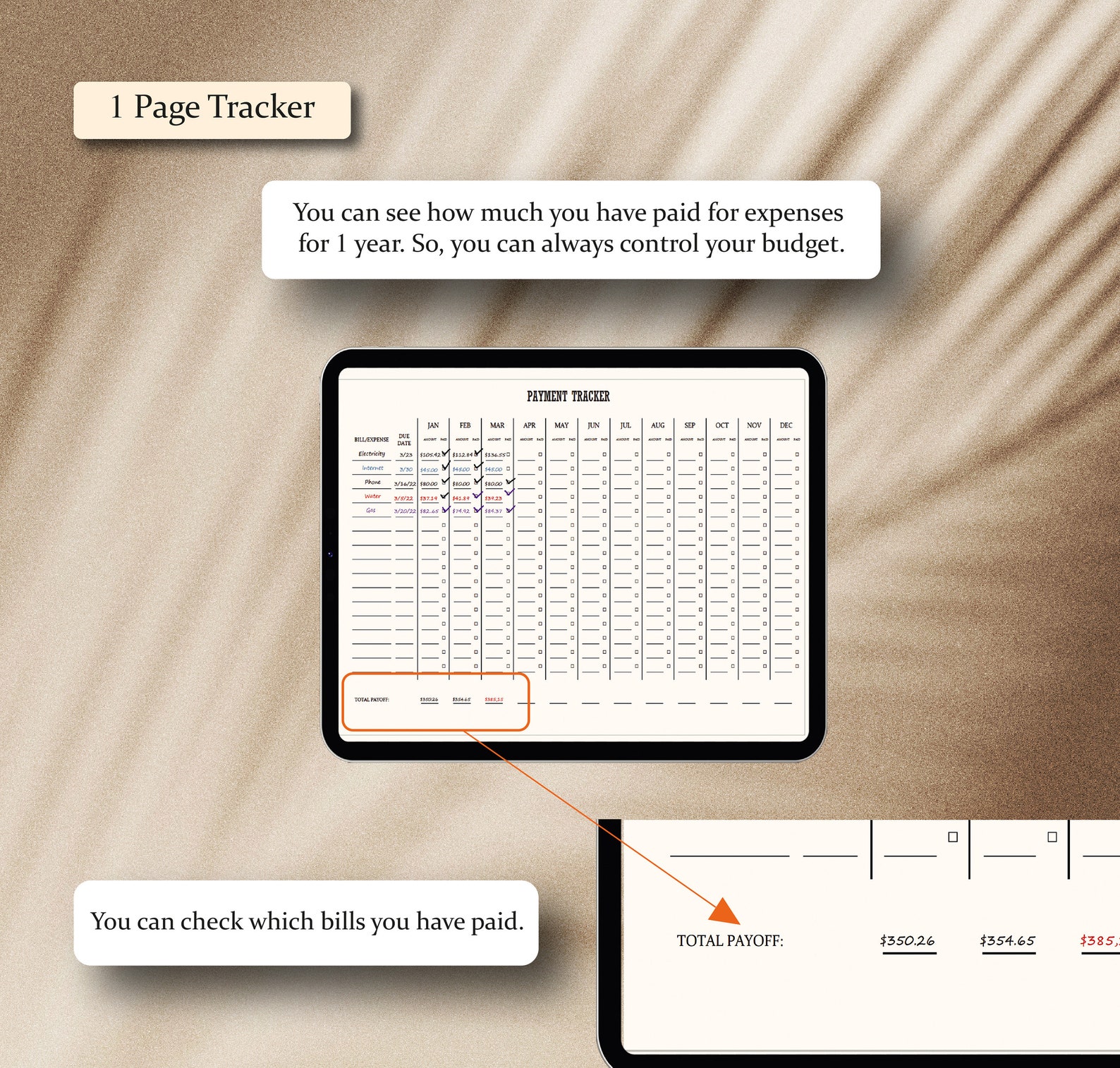 Digital Payment Tracker, Payment Plan, Annual, Monthly, Debt, Payment ...