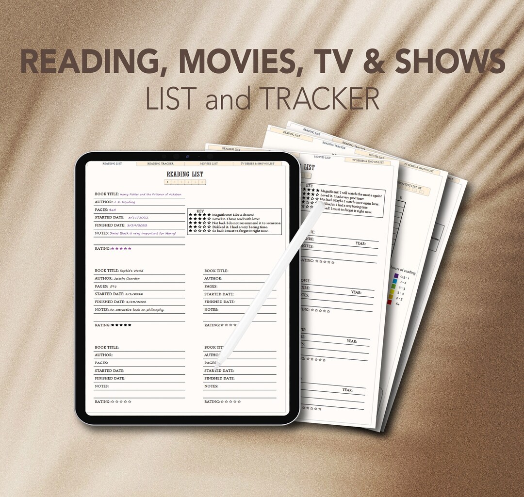 Digital Reading, Movies, Tv and Shows Tracker, Reading List, Reading ...