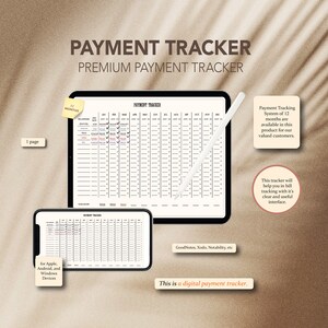 Digital Payment Tracker, Payment Plan, Annual, Monthly, Debt, Payment ...