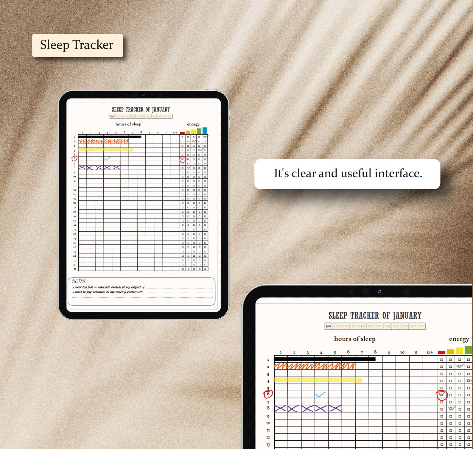 Digital Sleep Tracker, Sleep Chart, Sleep Journal, Sleep Log, Daily and ...