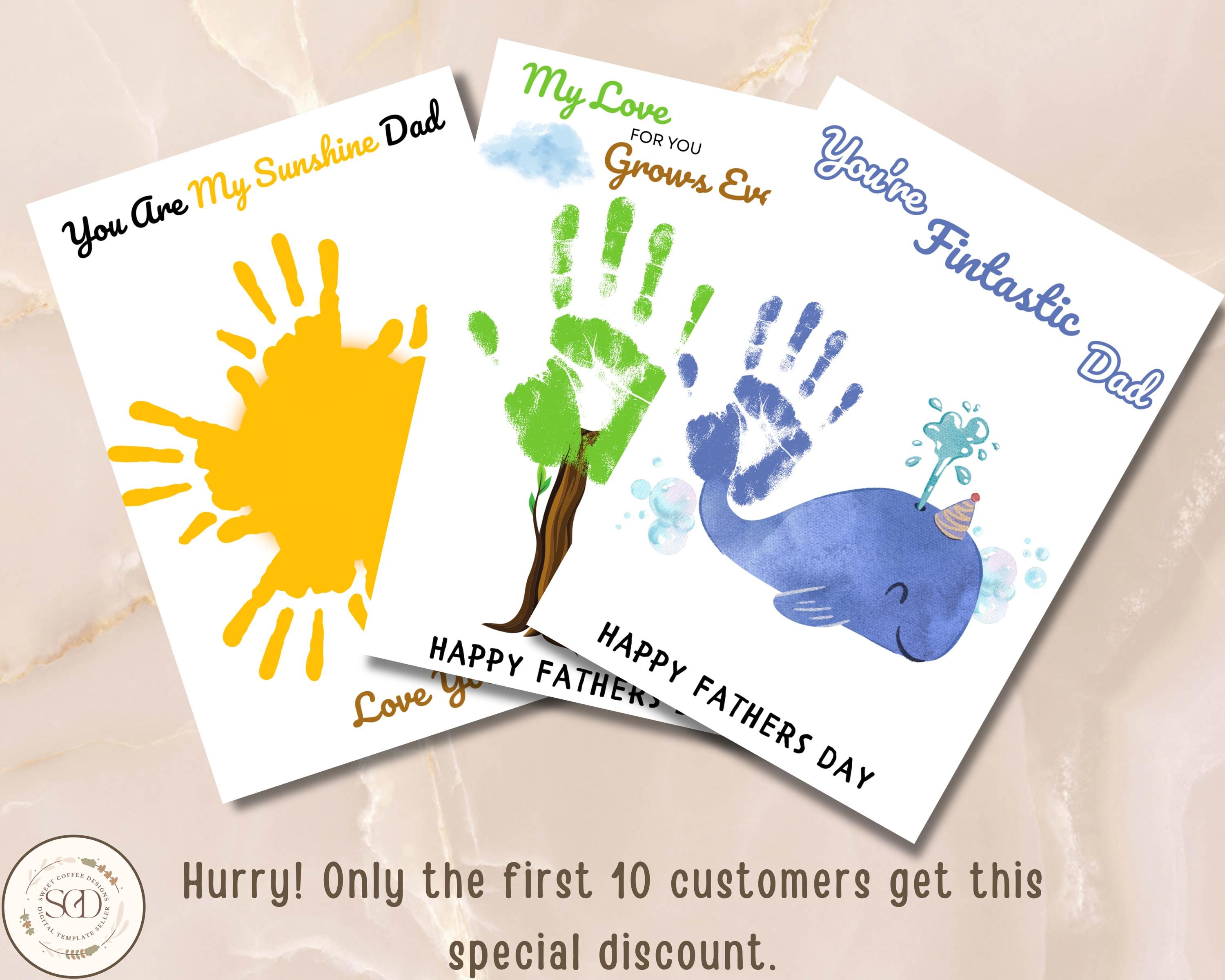 Printable Handprint Craft for Father’s Day, Easy DIY Kid’s Gift for Dad ...