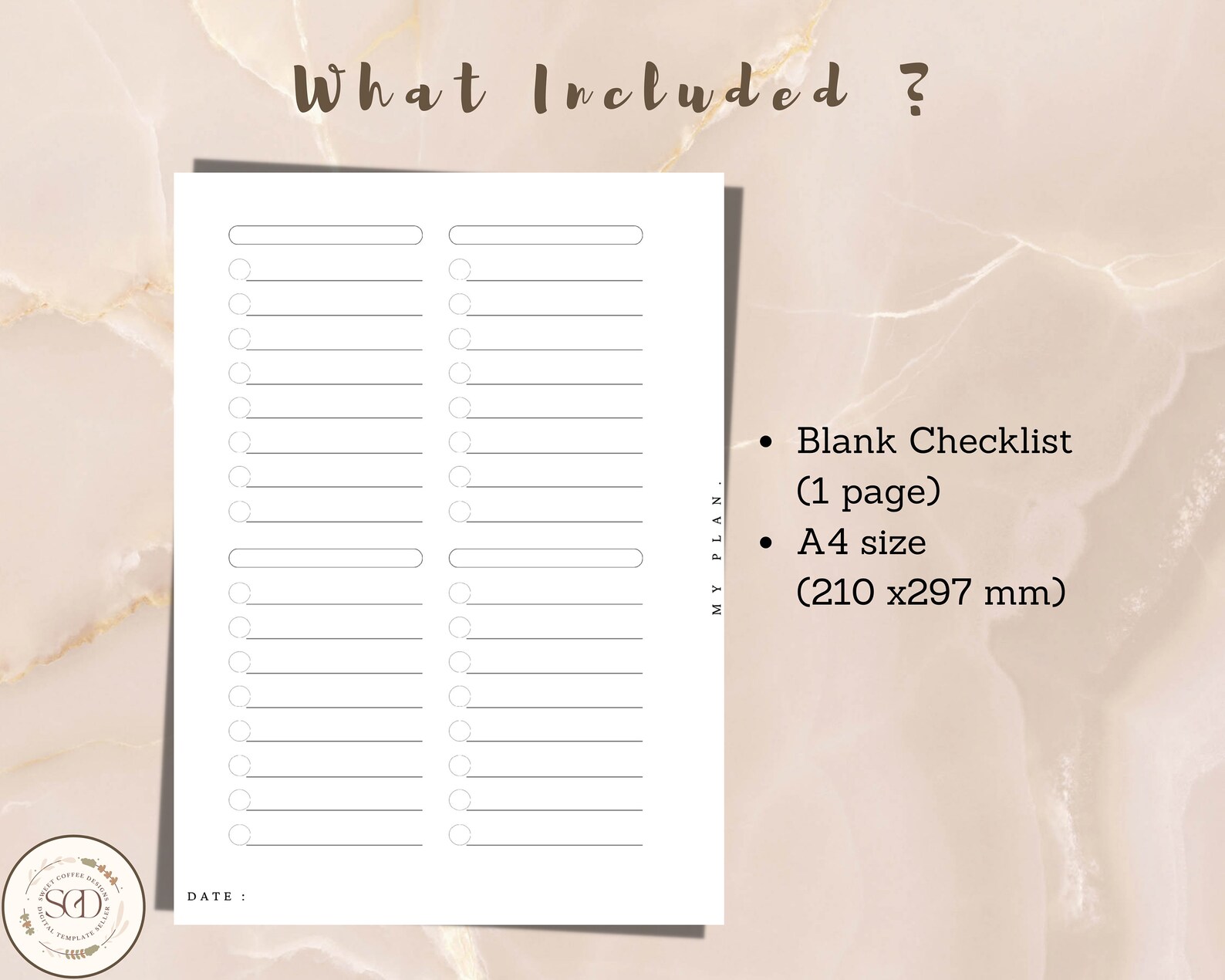 Blank Checklist PDF, Basic Blank Checklist, to Do List, Minimalist ...