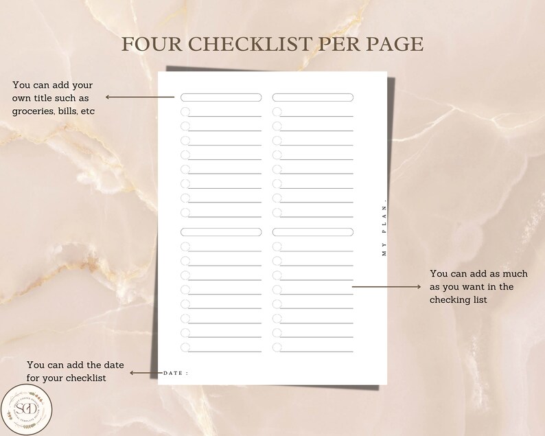 Blank Checklist PDF, Basic Blank Checklist, to Do List, Minimalist ...