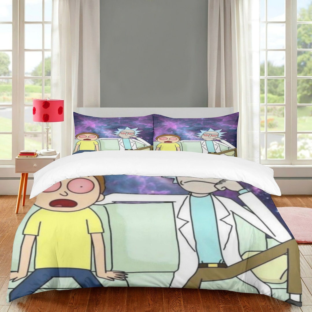 Rick and Morty Beddingscartoon Anime Bedroom Decorbirthday - Etsy