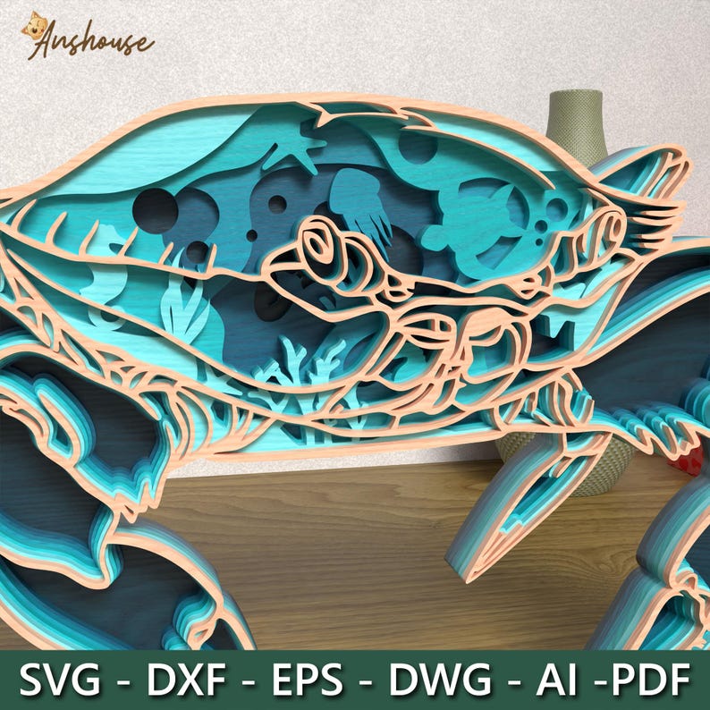 Layered Crab Laser Cut File - Ocean Animal SVG DXF EPS - Etsy