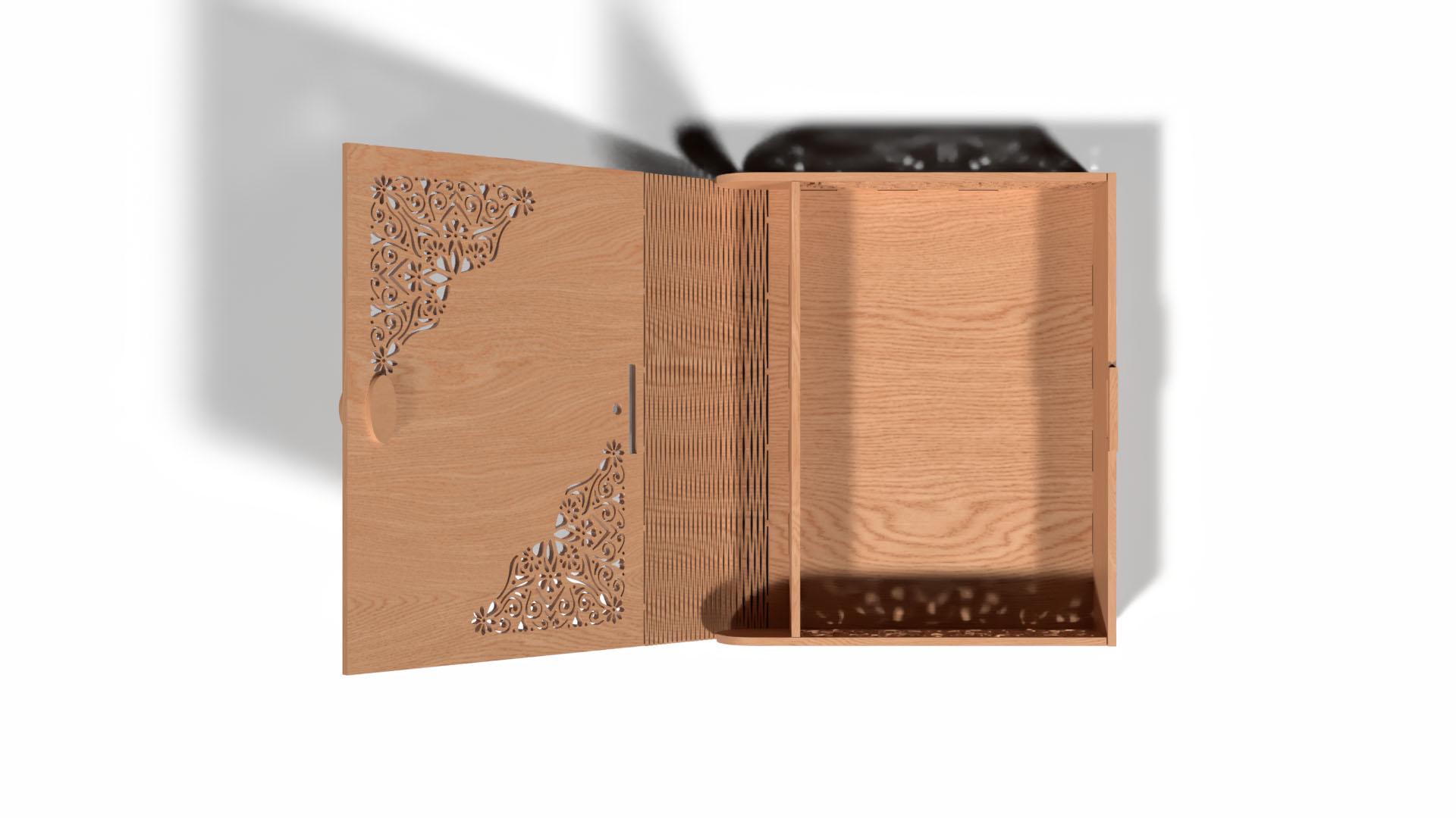 Corner Design Book Box Laser Cut File, Glowforge Storage, Secret Stash ...