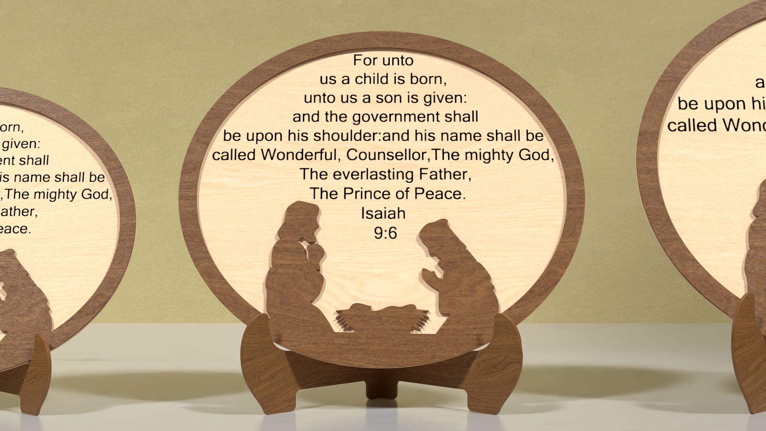 Isaiah 9:6 Nativity Laser Cut File, Christmas Decor, Bible Verse, Wood ...