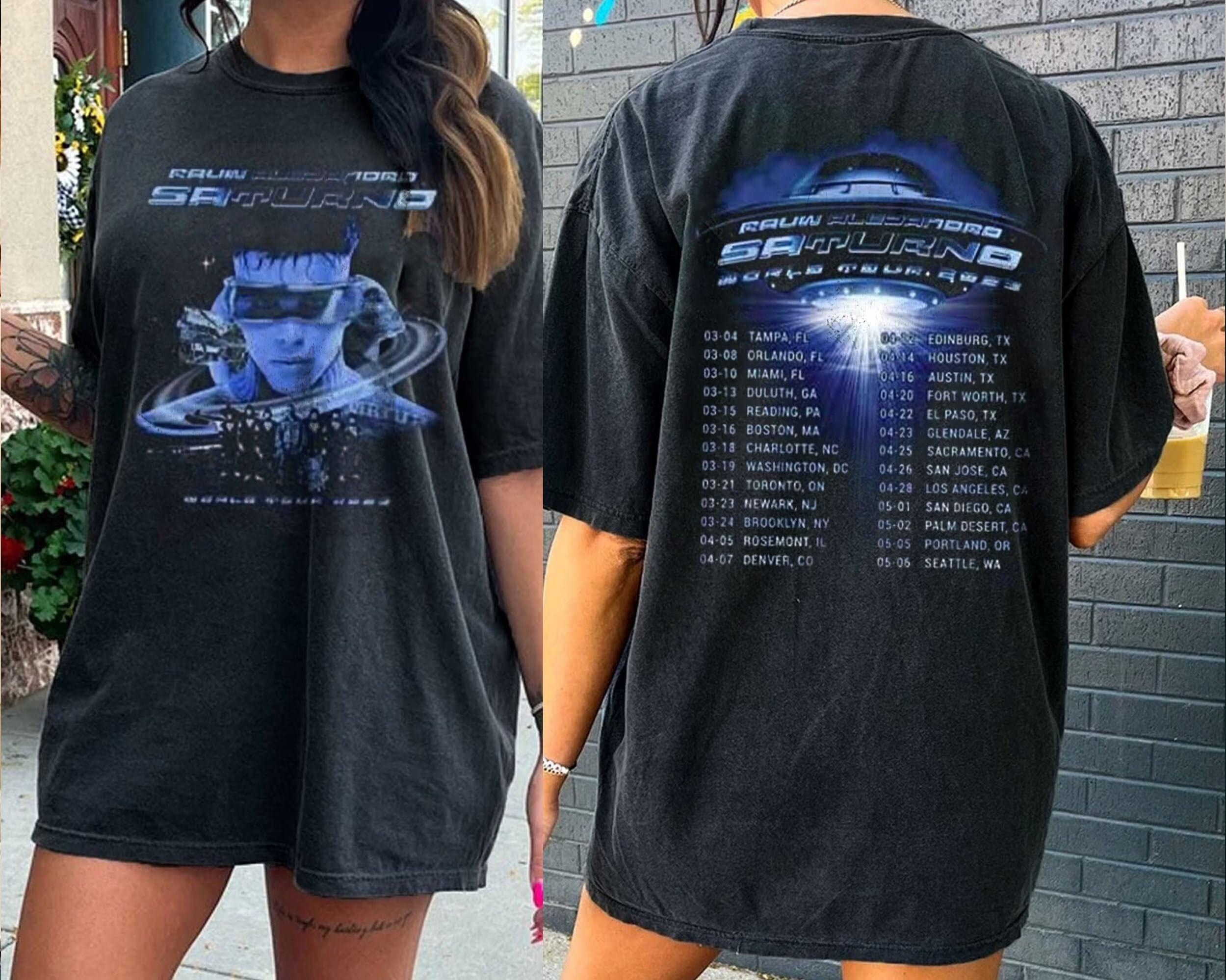 Rauw Alejandro World Tour 2023 Hoodie, Rauw Alejandro Shirt, Saturno ...