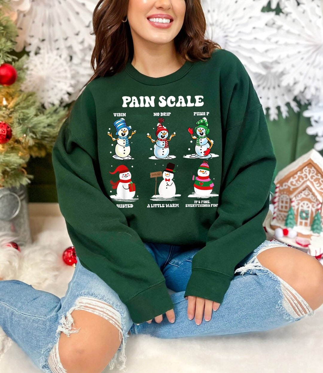 Funny Pain Scale Snowman for Christmas Nurse Shirt Nurse Aide - Etsy