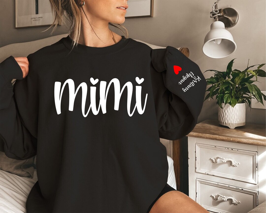 Personalized Mimi Sweatshirt With Kids Names on Sleeve, Mimi Sweater ...