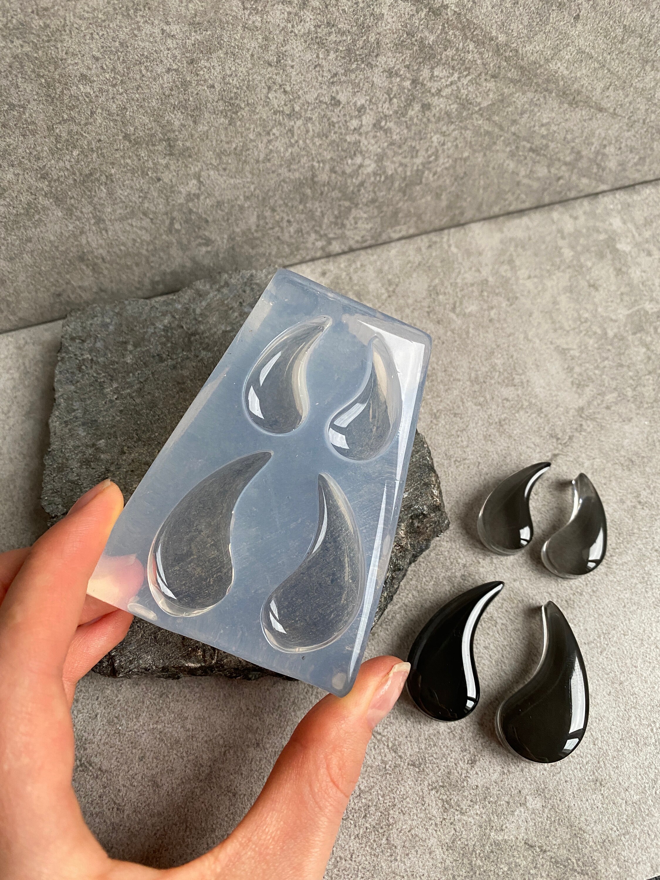 Silicone Molds "rounded Drops" for Earrings and Pendants or Brooch of ...