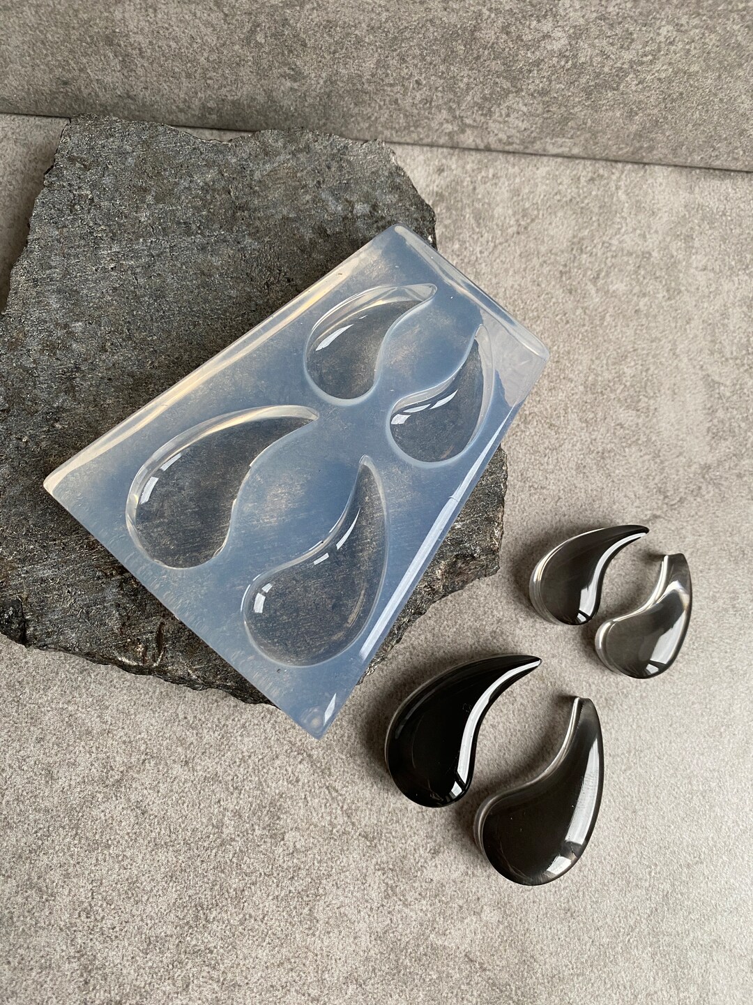 Silicone Molds "rounded Drops" for Earrings and Pendants or Brooch of ...
