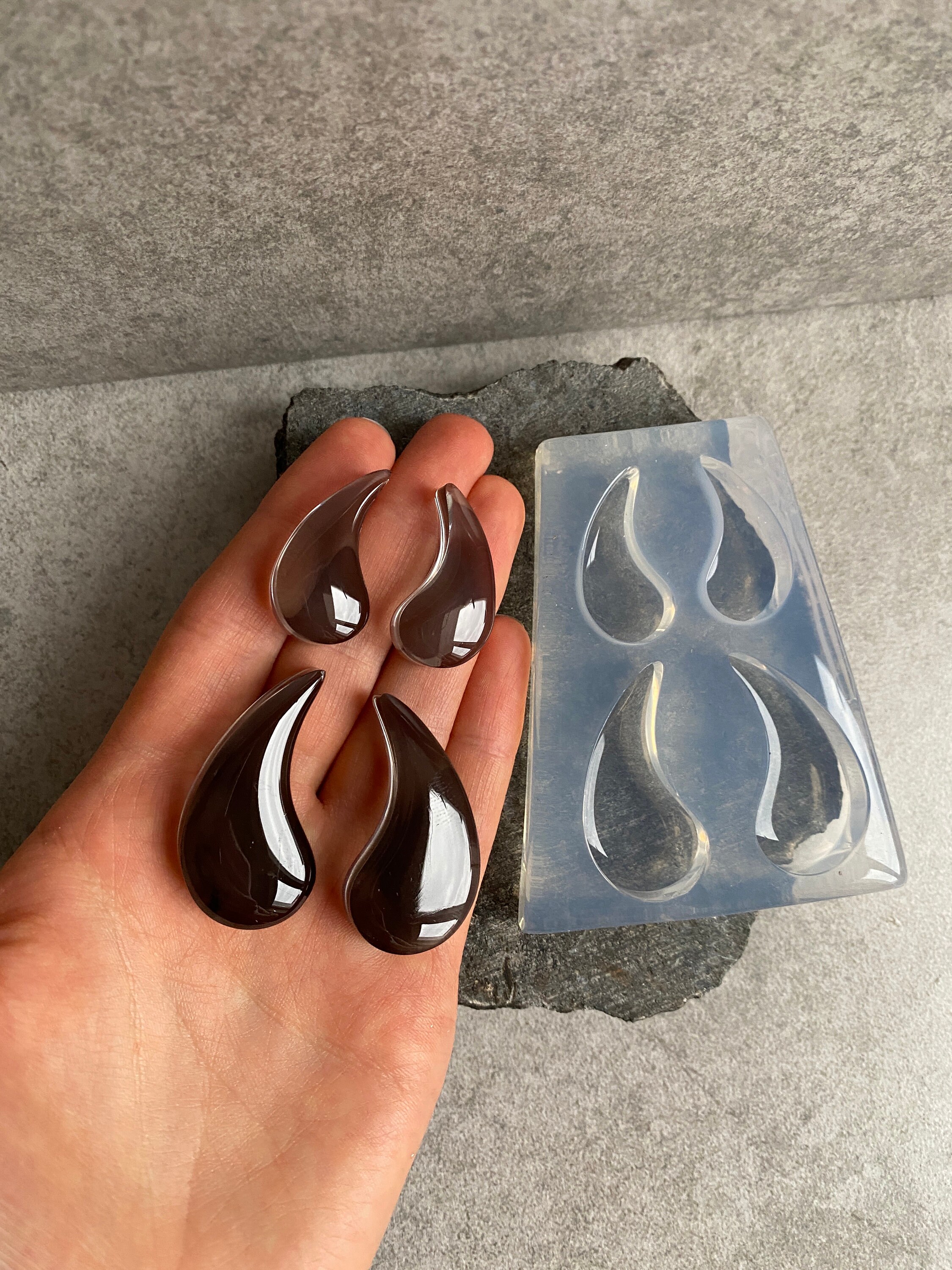 Silicone Molds "rounded Drops" for Earrings and Pendants or Brooch of ...