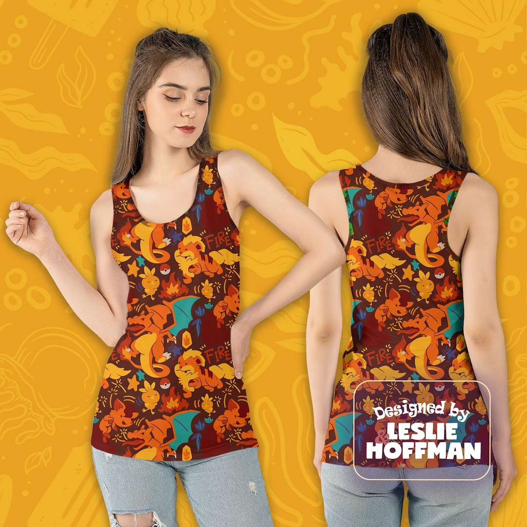 Charizard Fire Red Pokemon Tank Top Cartoon Women's Tank - Etsy